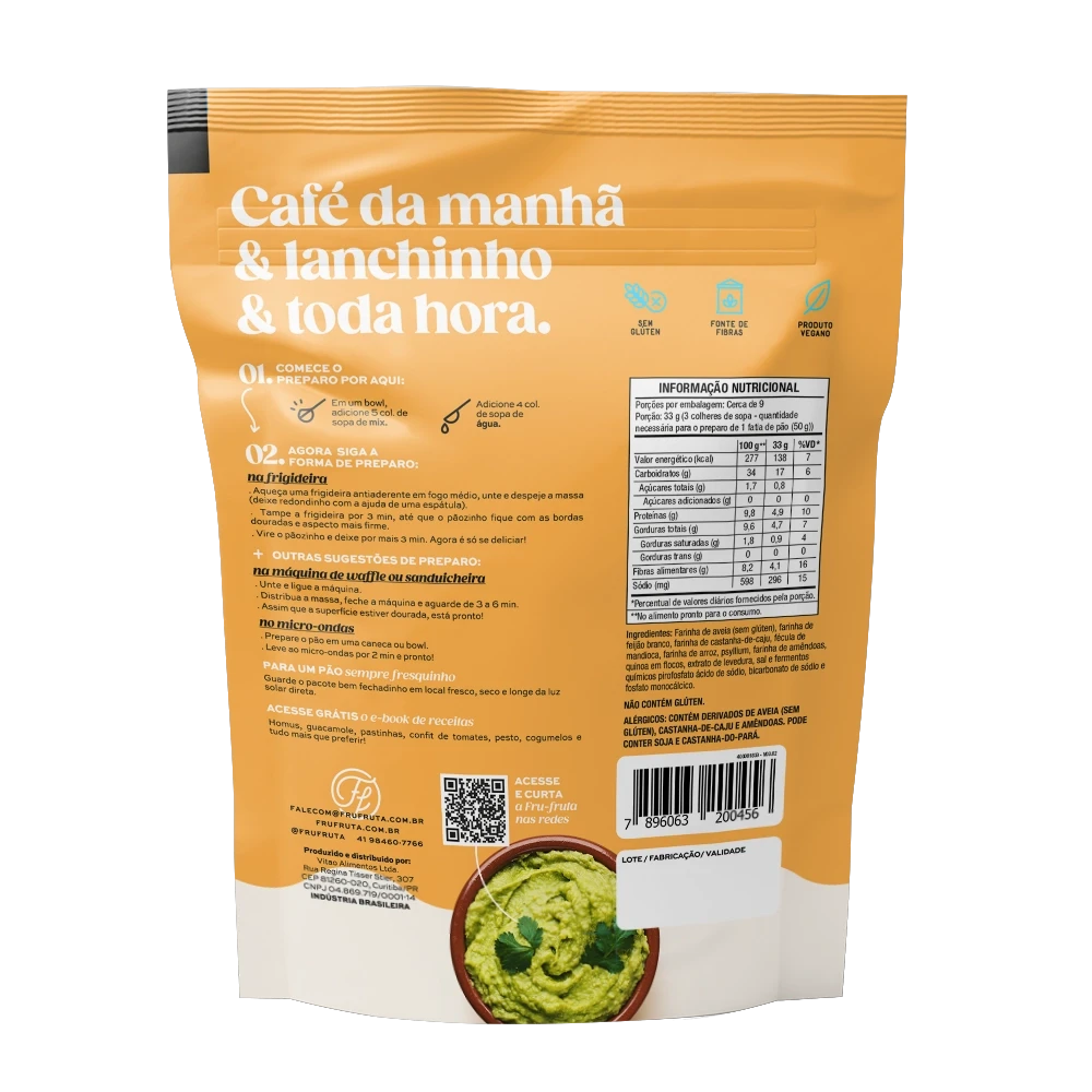 Mix Pão Natural Sem Glúten Frufruta 300G